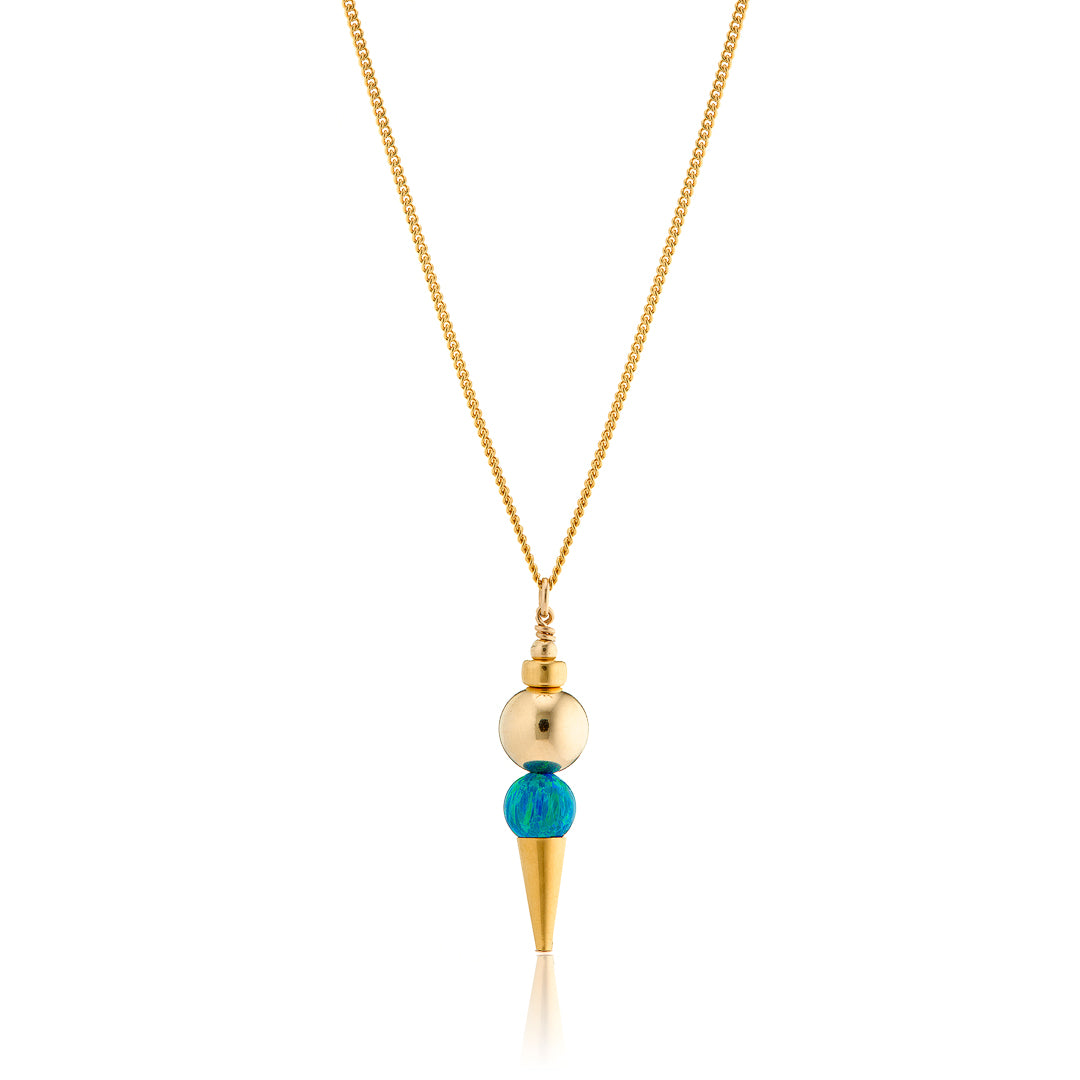 14kt GoldFill/Opal Ocean Ball Point Pendant – Scribble & Stone