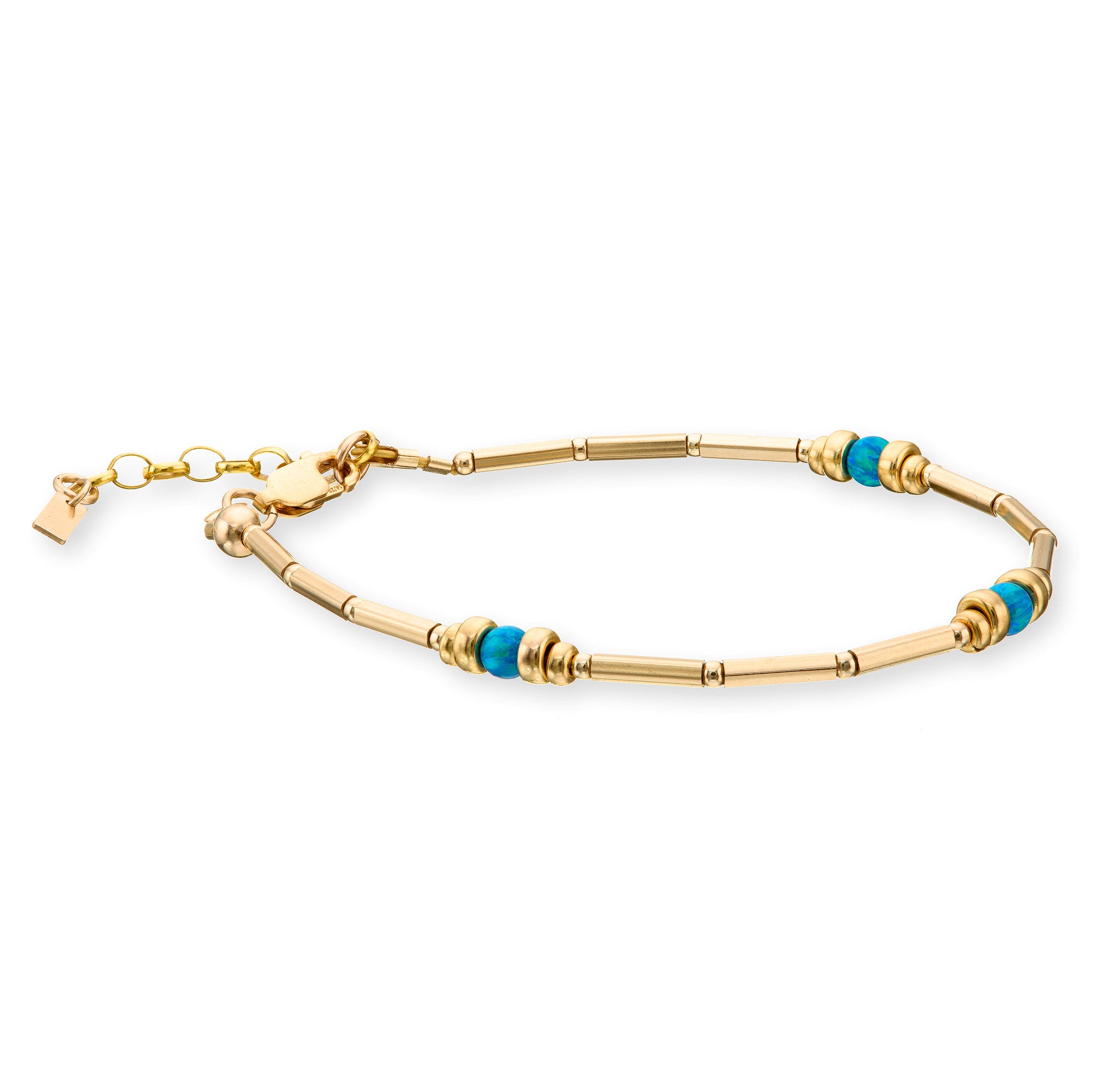 14kt GoldFill/Opal Ocean Rondelle Bracelet – Scribble & Stone