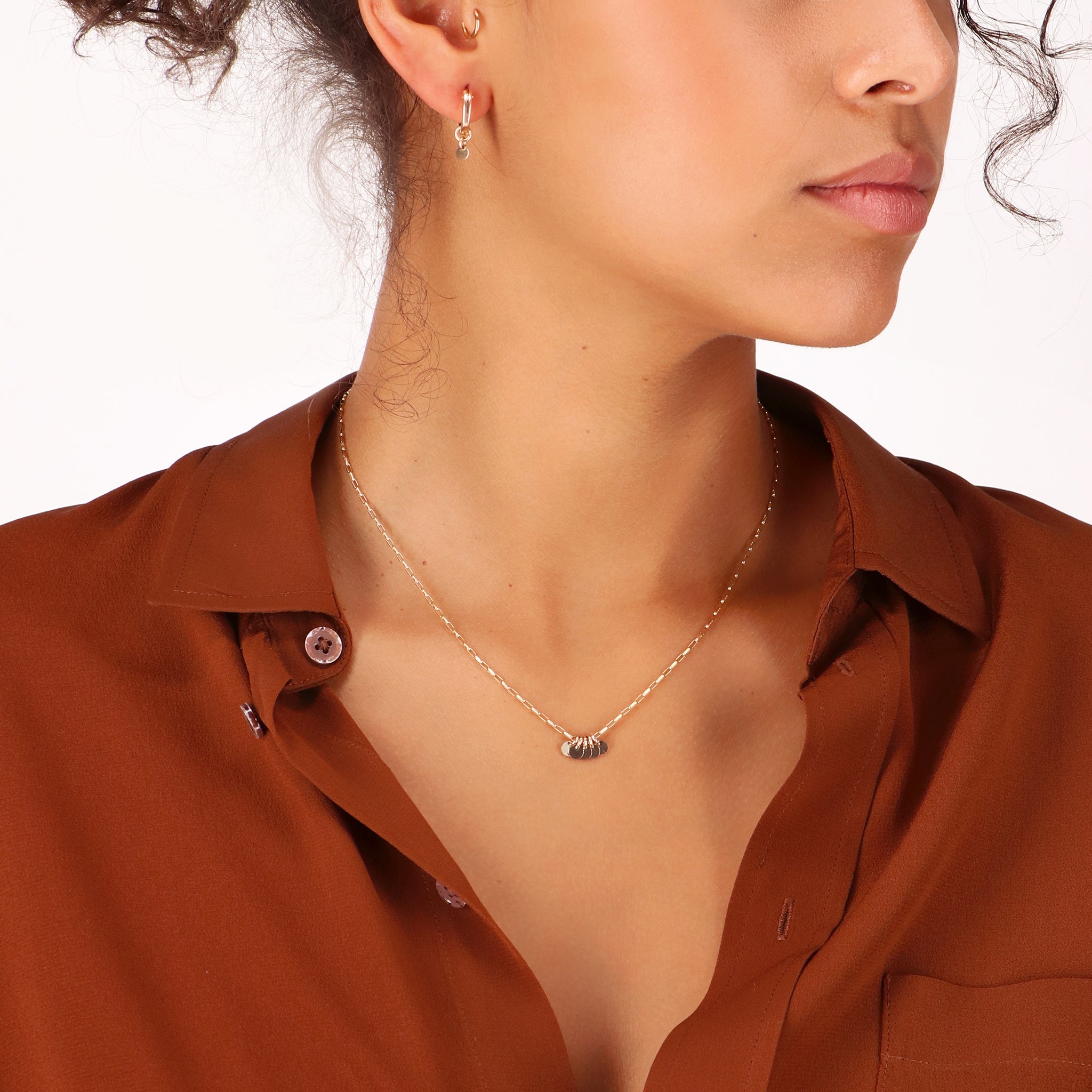 14kt GoldFill Five Disc Pendant – Scribble & Stone